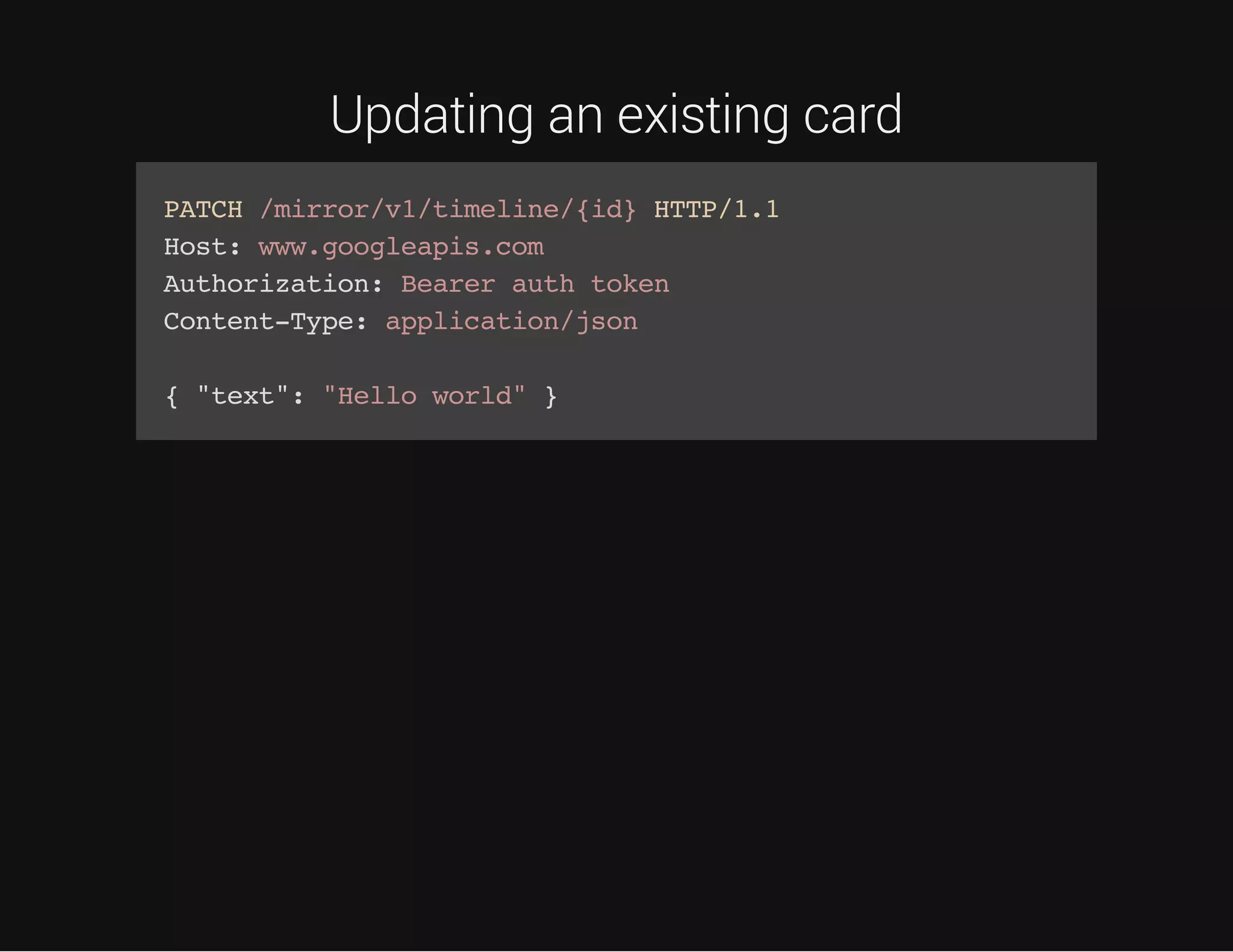 Mirror API introduction | PPT