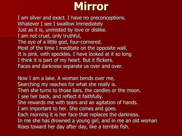 mirror by sylvia plath.ppt