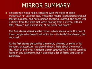 mirror by sylvia plath.ppt