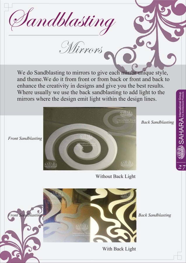 Sahara Glass Mirror Catalogue | PDF