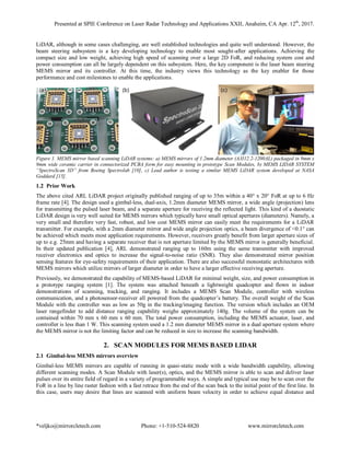 Closed Loop Control of Gimbal-less MEMS Mirrors for Increased Bandwidth in LiDAR Application | PDF