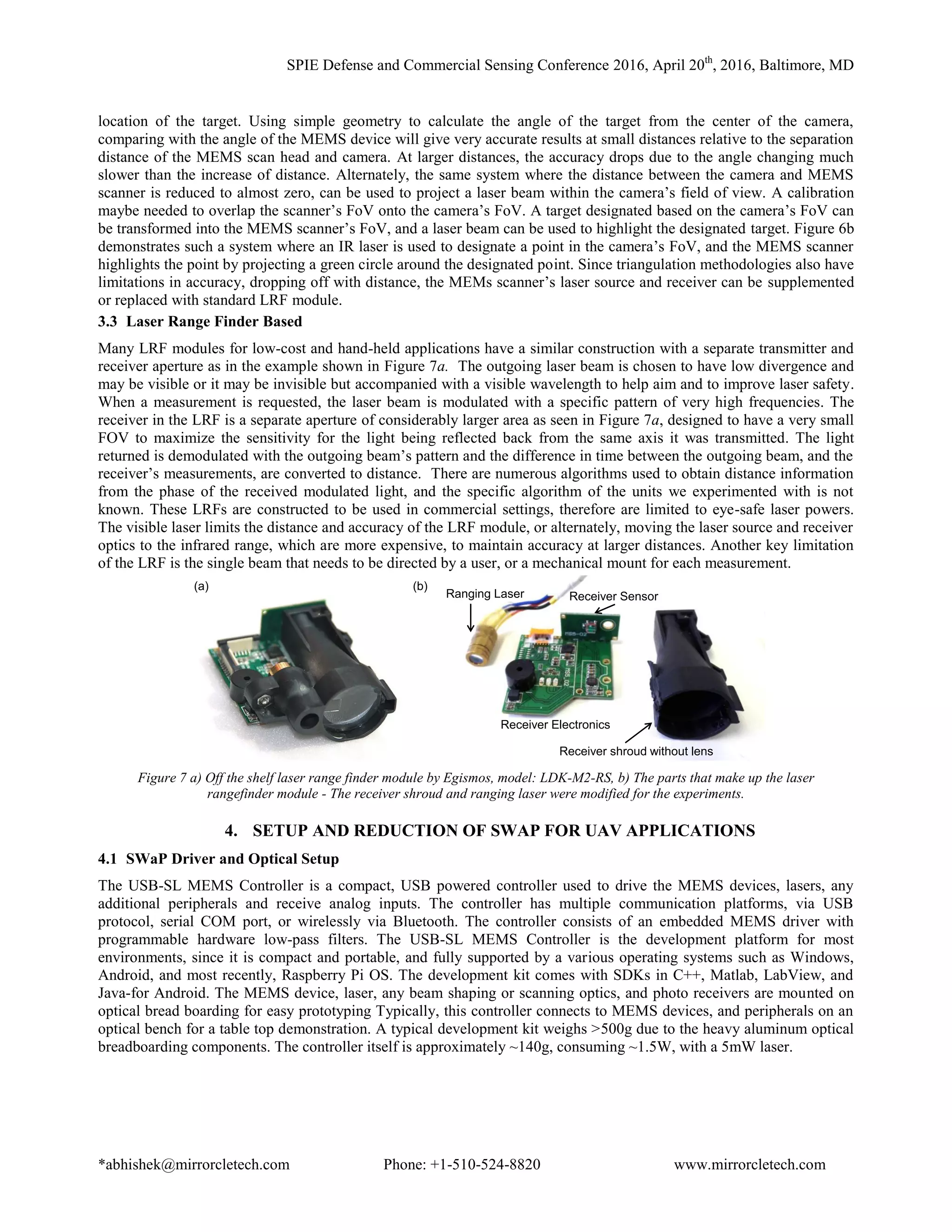 UAV-Borne LiDAR with MEMS Mirror Based Scanning Capability | PDF
