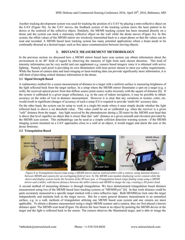 UAV-Borne LiDAR with MEMS Mirror Based Scanning Capability | PDF