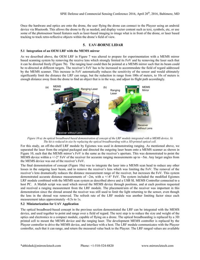 UAV-Borne LiDAR with MEMS Mirror Based Scanning Capability | PDF
