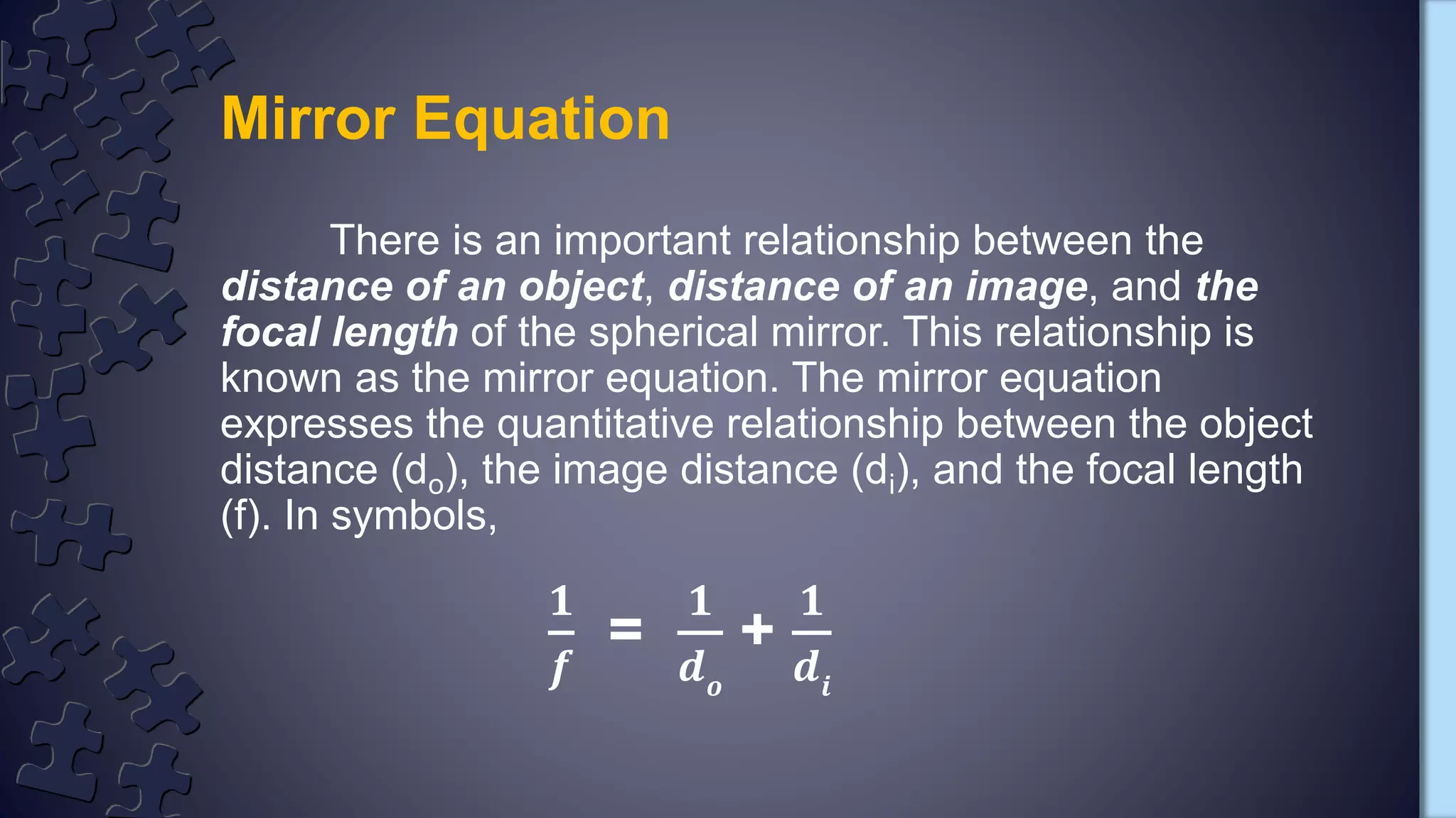 Mirror equation | PPTX