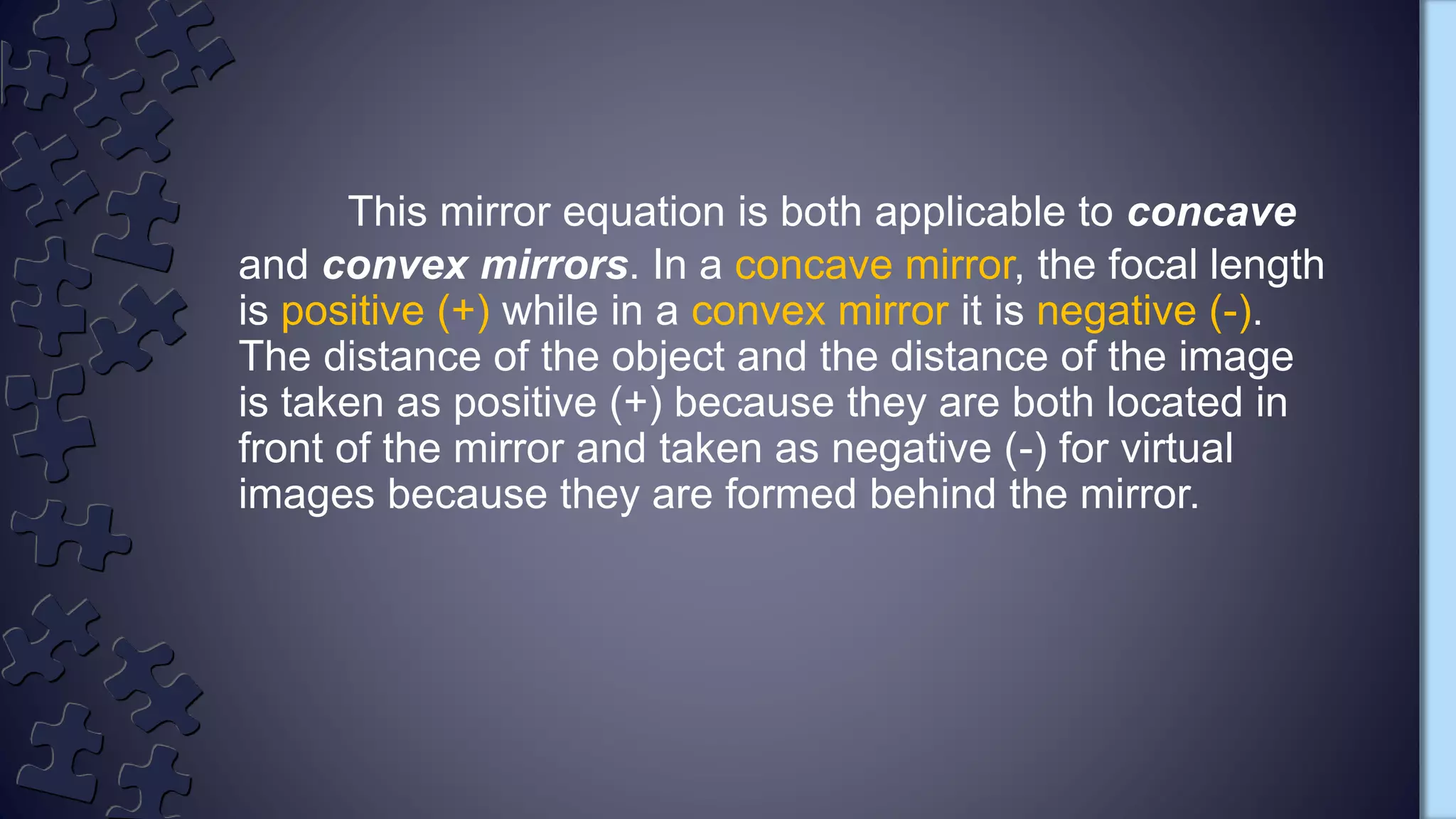 Mirror equation | PPTX