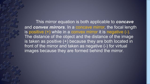 Mirror equation | PPTX