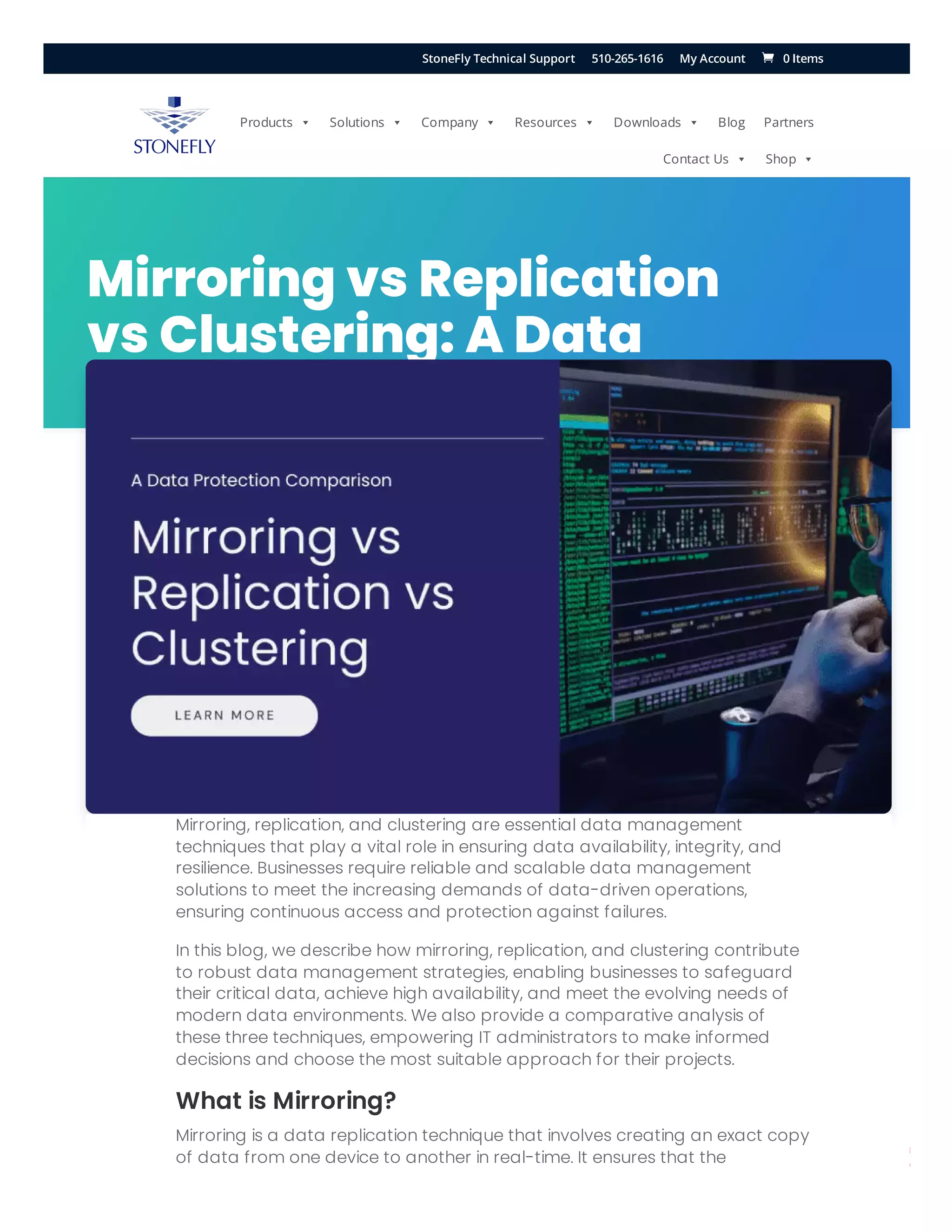 Mirroring Vs Replication Vs Clustering A Data Protection Comparison Pdf