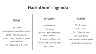 [MirrorLink Hackathon] Introduction Slideshow by Alexandre Sutra | PPT