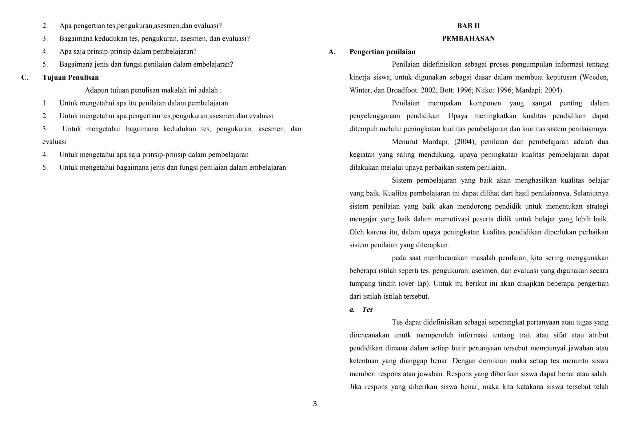 Mirror margins penilaian dlam pembelajaran | PPT