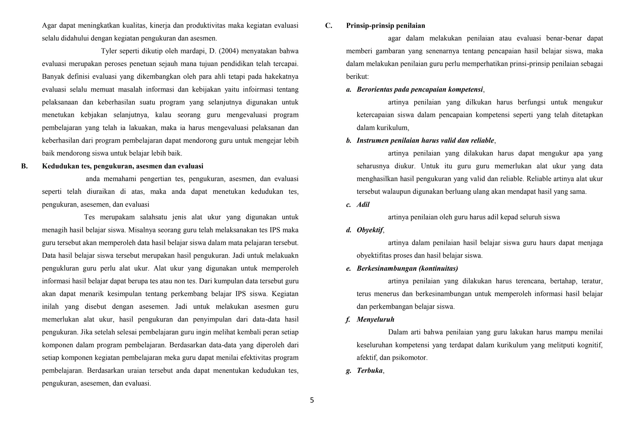 Mirror margins penilaian dlam pembelajaran | PPT