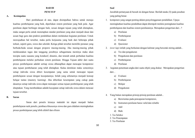 Mirror margins penilaian dlam pembelajaran | PPT