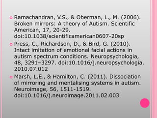 Mirror neurons and autism | PPTX