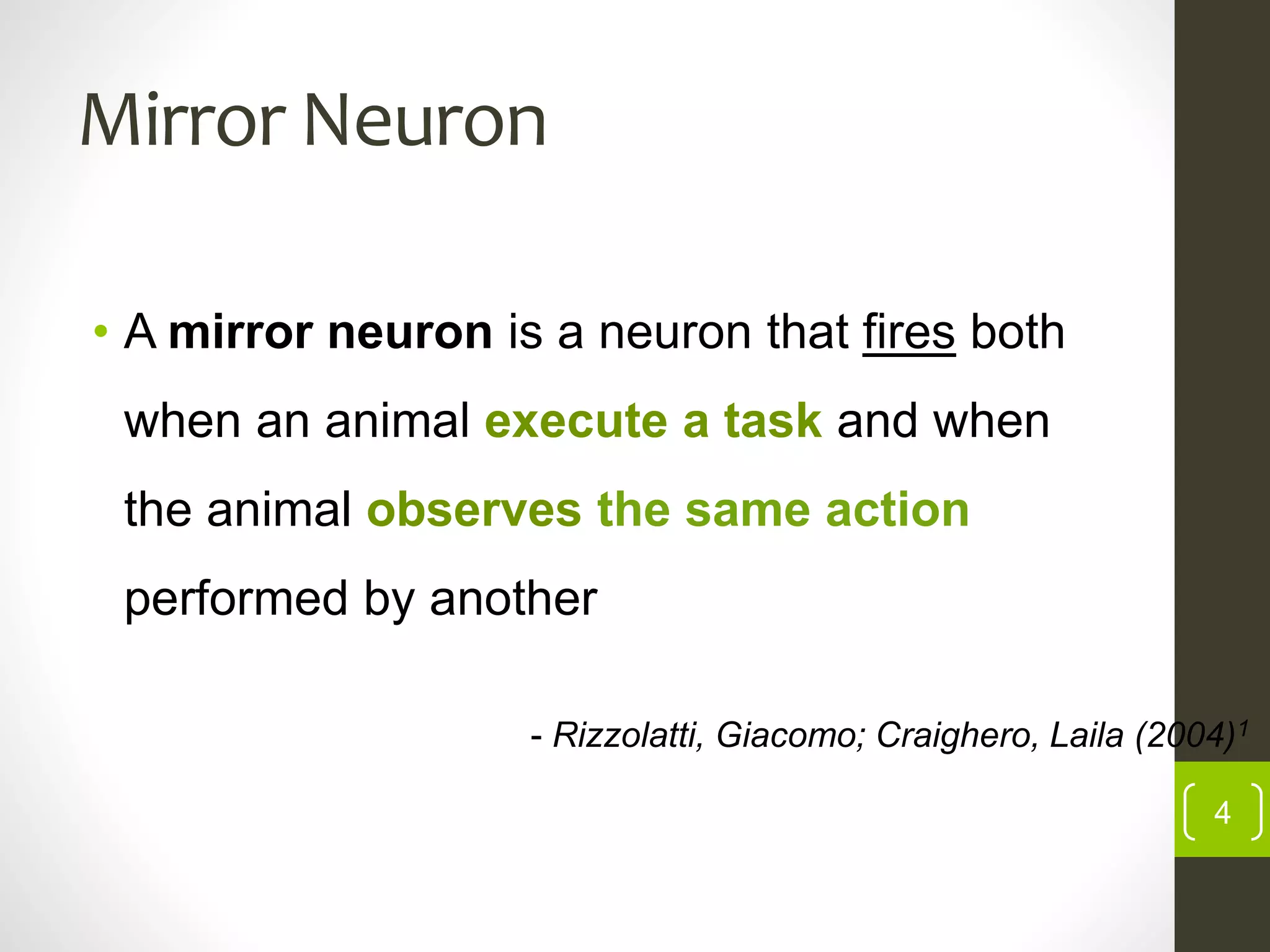 Mirror neuron system in neuro rehabilitation | PPTX