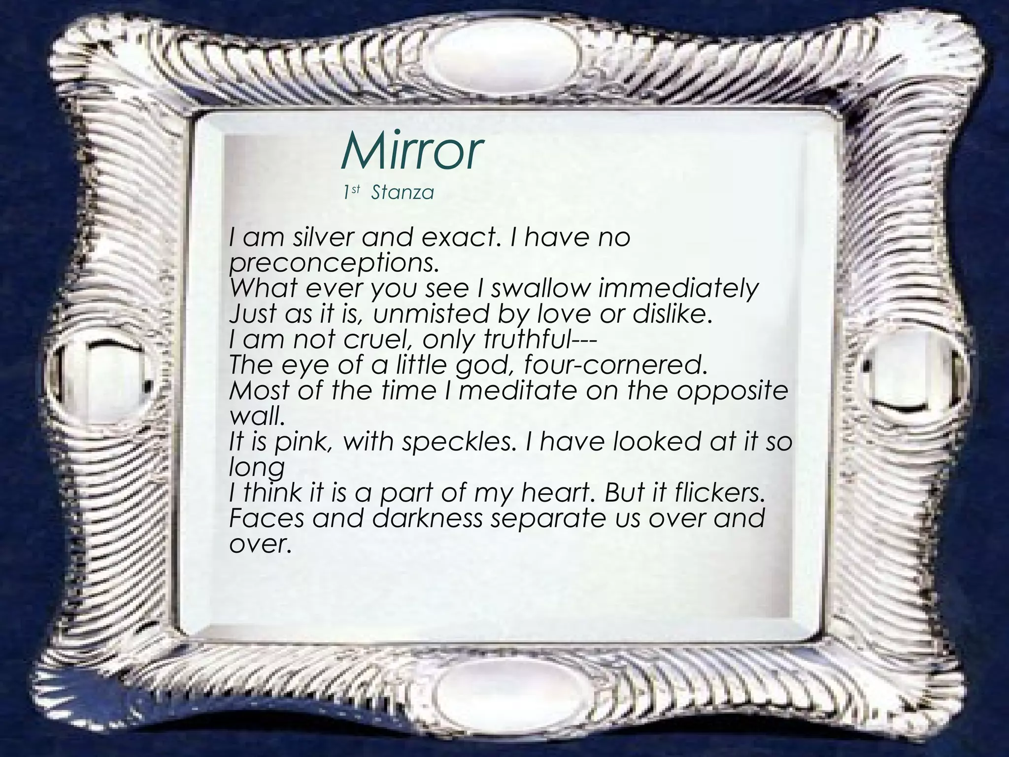 Mirror by sylvia plath | PPT
