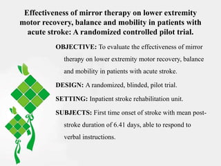 Mirror therapy | PPTX