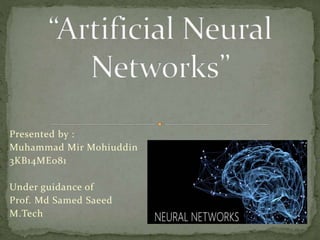 Introduction to Artificial Neural Networks | PPT