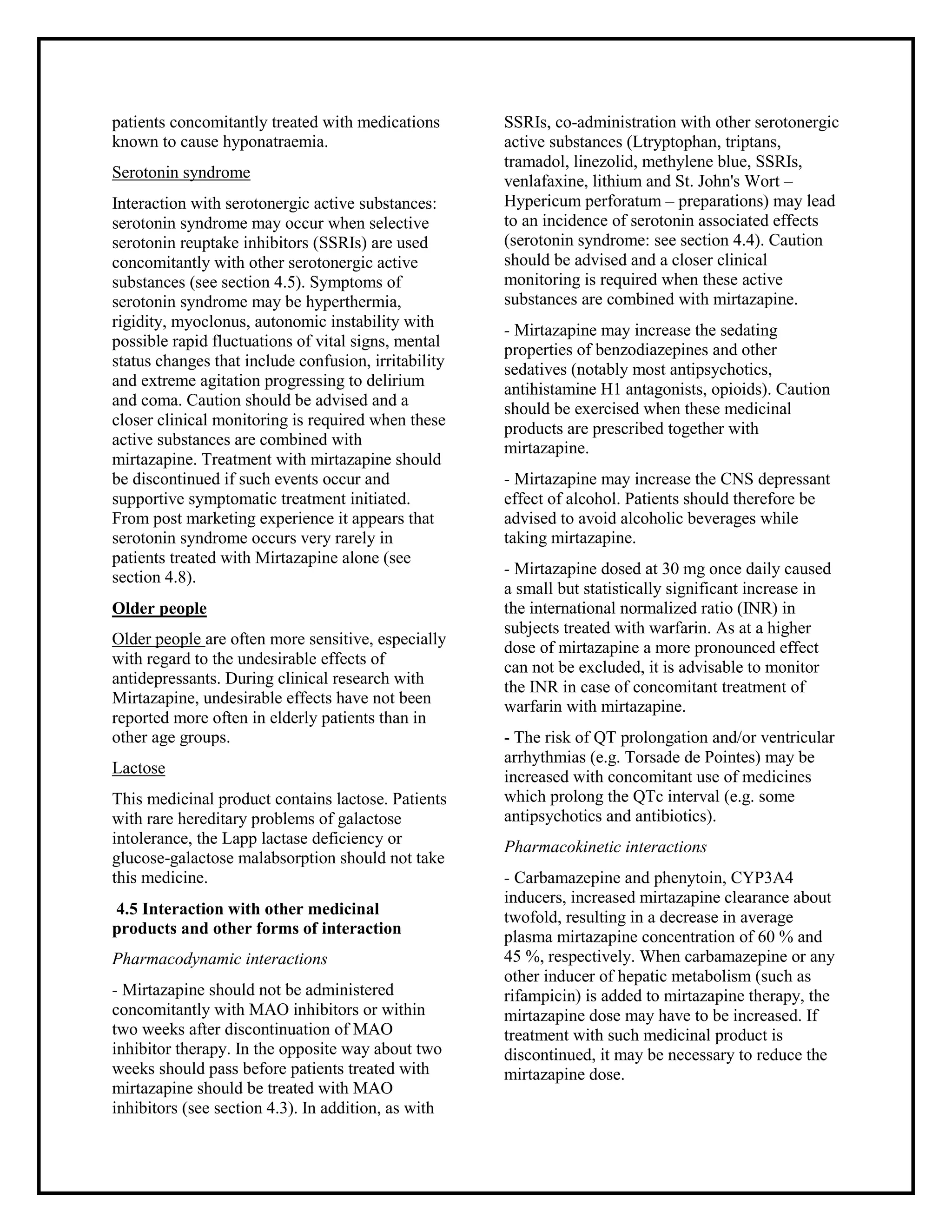 Mirtazapine 30mg tablets smpc taj pharmaceuticals | PDF