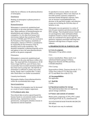 Mirtazapine 30mg tablets smpc taj pharmaceuticals | PDF ...