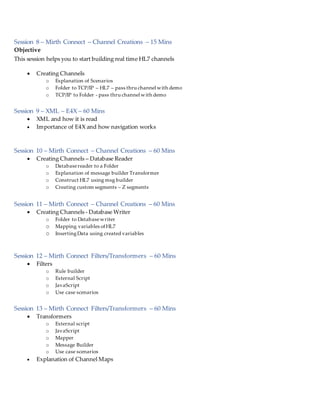 Mirth connect Online Training | DOCX