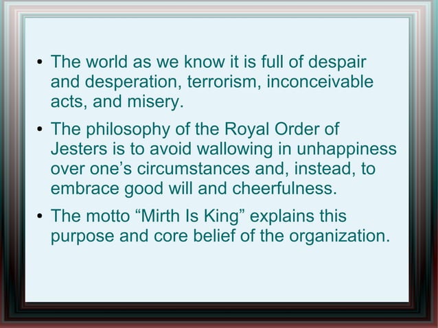 Mirth is king | ODP