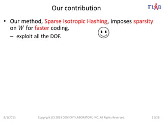 Sparse Isotropic Hashing | PPTX