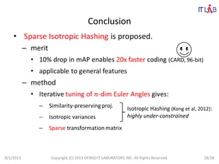 Sparse Isotropic Hashing | PPTX