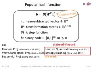 Sparse Isotropic Hashing | PPTX