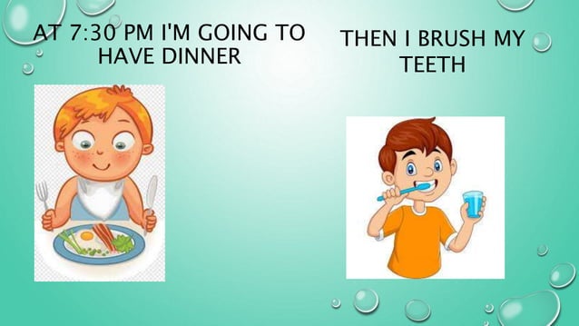 mi rutina diaria en ingles.pptx todo el día comoleto | PPTX