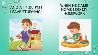 mi rutina diaria en ingles.pptx todo el día comoleto | PPTX
