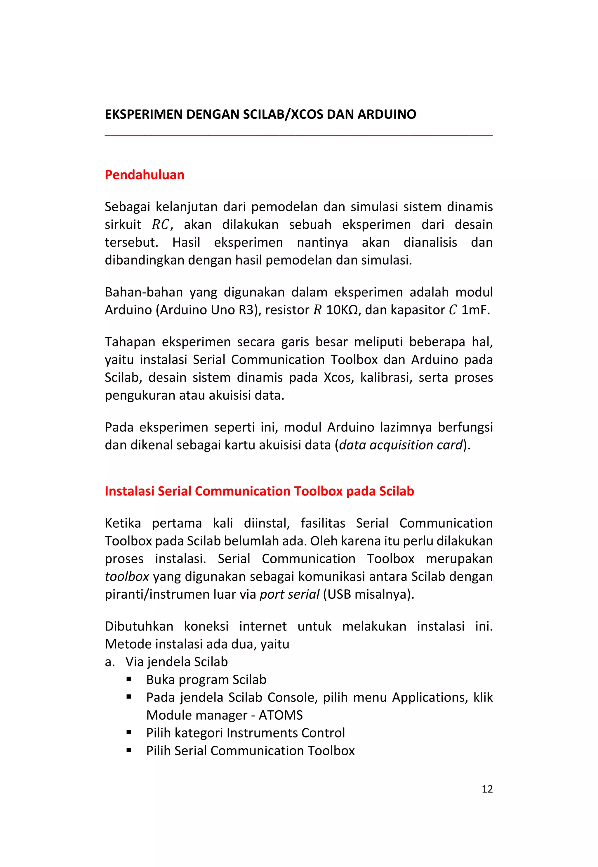 Scilab untuk elektronika dan instrumen [Mirza nur hidayat] | PDF