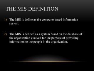 Management Information System | PPT