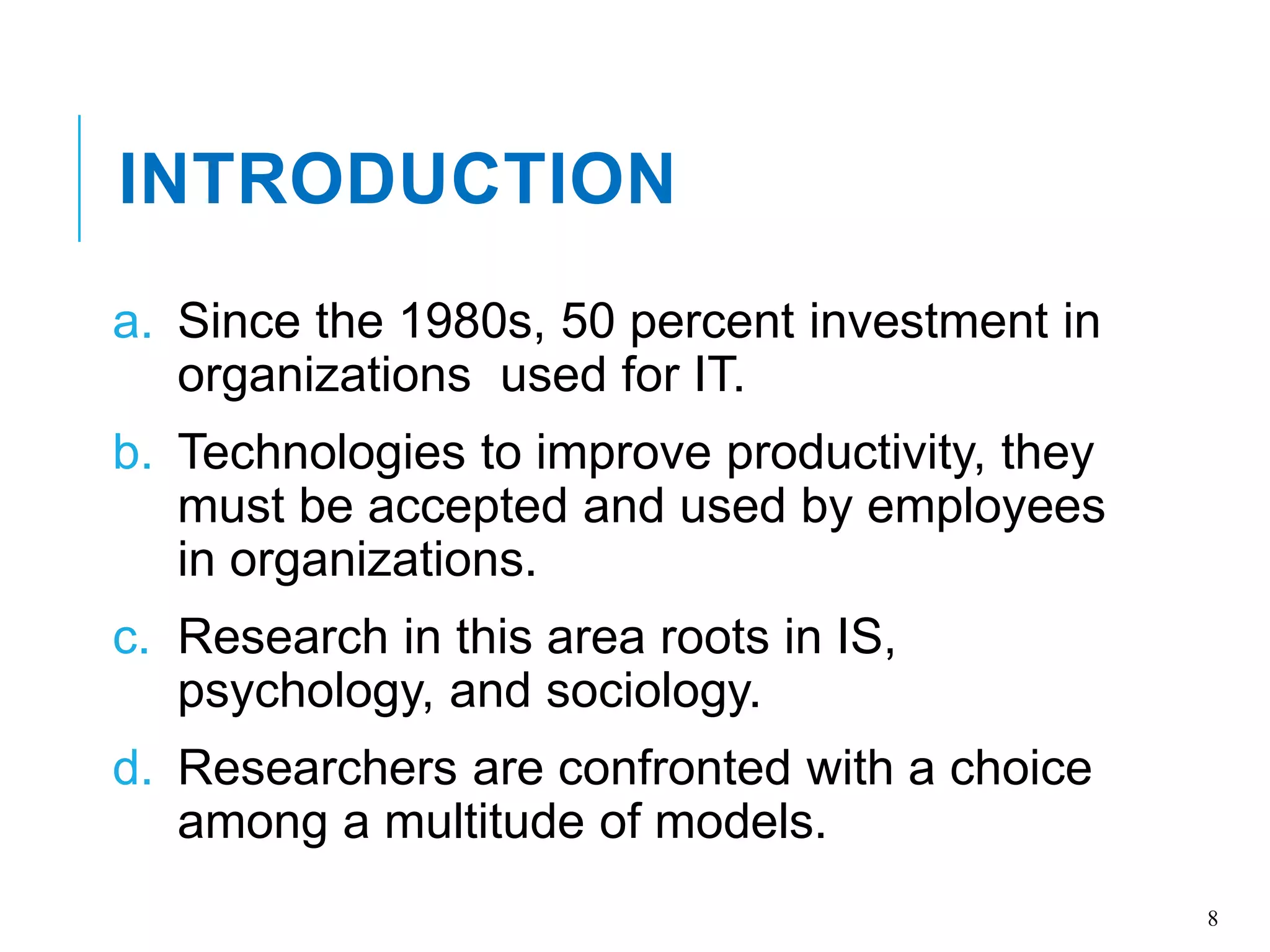 User Acceptance of Information Technology | PPTX