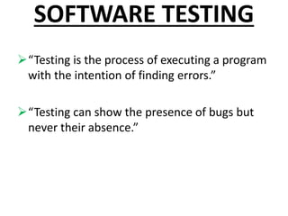 SDLC ITS MODEL AND SOFTWARE TESTING | PPTX | Programming Languages ...