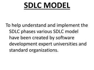 SDLC ITS MODEL AND SOFTWARE TESTING | PPTX | Programming Languages ...
