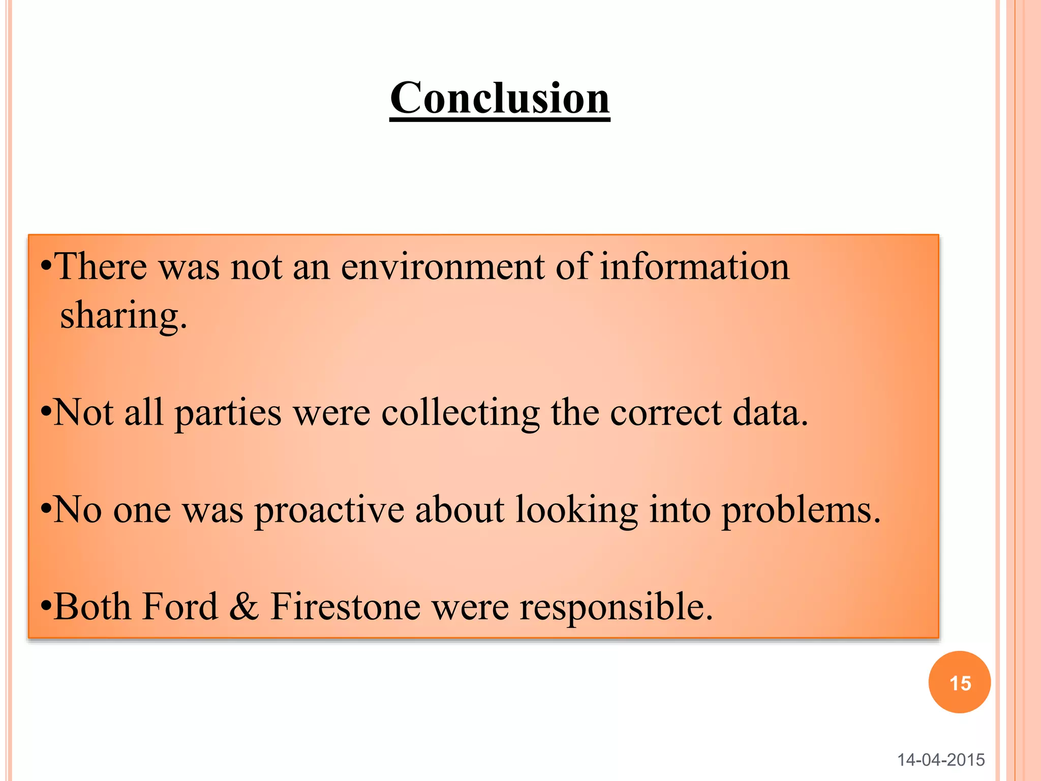 Ford and Firestone's Tire Recall: The Costliest Information Gap in ...