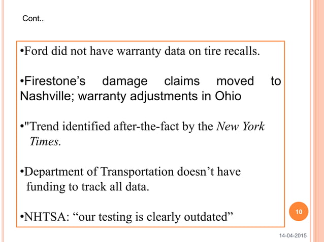 Ford and Firestone's Tire Recall: The Costliest Information Gap in ...