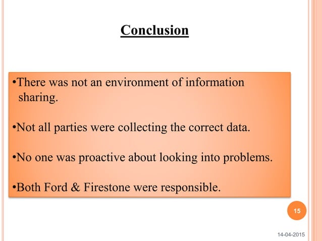 Ford and Firestone's Tire Recall: The Costliest Information Gap in History , case study | PPTX ...