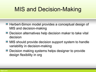 MIS and Decision Making | PPT
