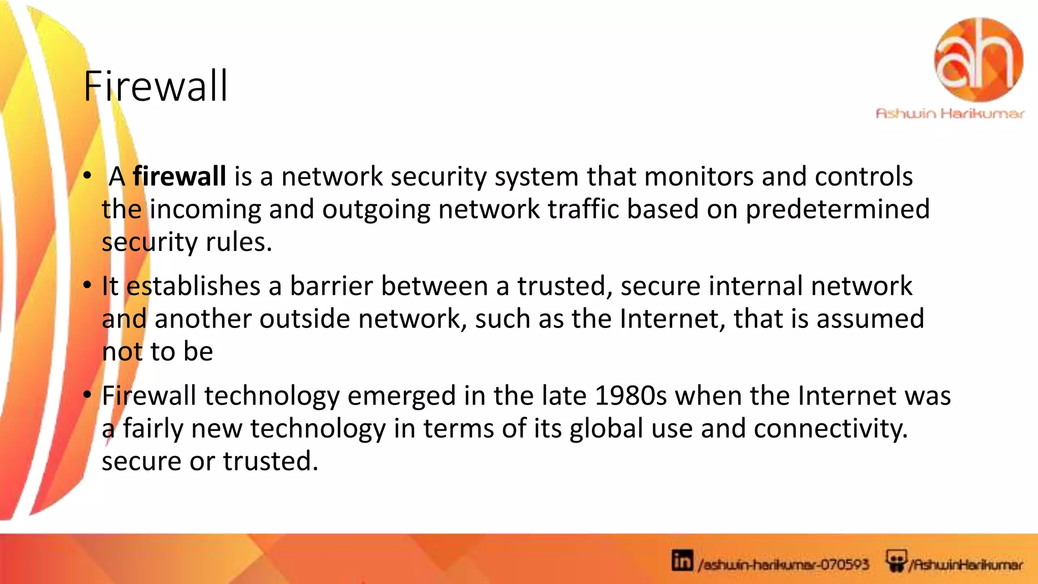 Wireless Security, Firewall,Encryption | PPTX | Information and Network Security | Computing