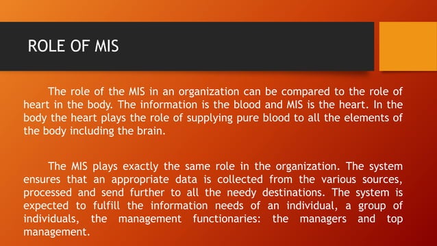Management Information System ( MIS ) | PPTX