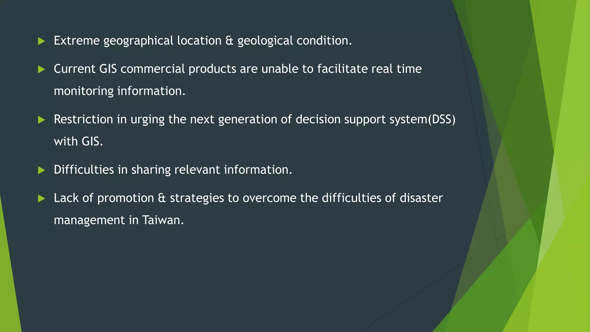 Disaster Management in Taiwan by using GIS technology. | PPT