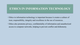 security and ethical challenges in information systems | PPTX