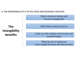 Application of IT in the food and beverage industry - Increasing ...