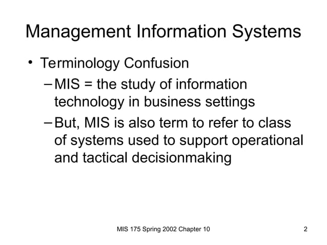 mis.ppt an management and information system | PPT