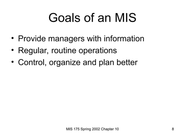 mis.ppt an management and information system | PPT