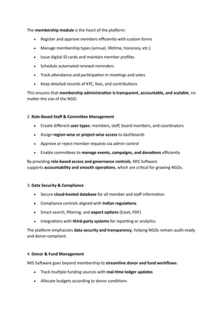 Empowering Indian NGOs with MIS Software | PDF