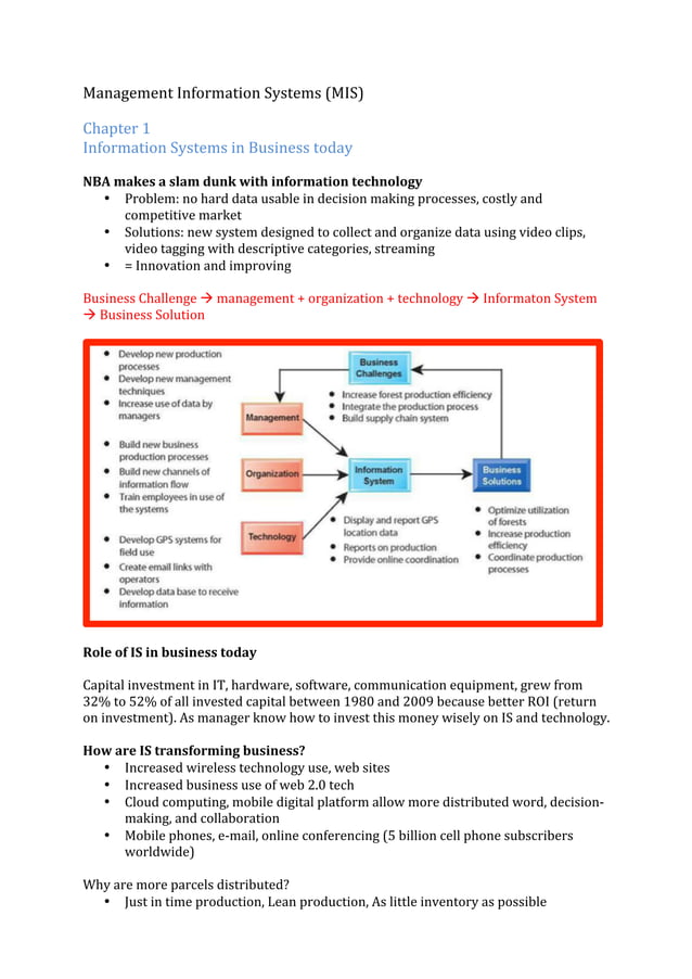 Mis chapter summary-cheatsheet | PDF | Internet | Computing