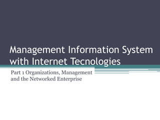 Management Information Technology - Chapter 1 | PPTX