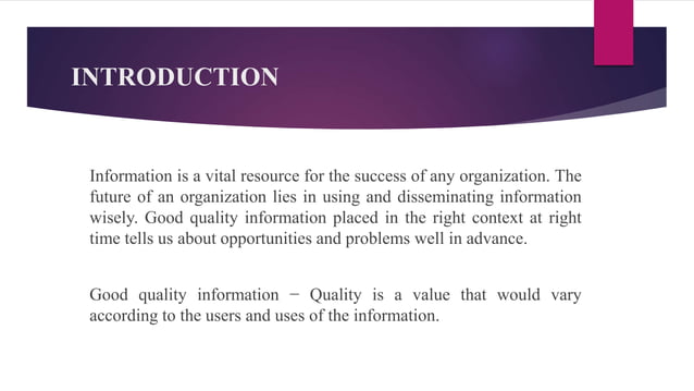 MIS - Quality of Information.pptx | Information Services Industry ...
